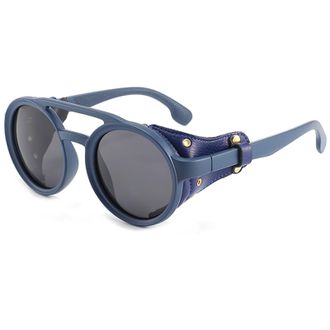 SHEEN KELLY Gothic Motorrad Sonnenbrille - Vintage Runde Wrap Side Shield Retro Steampunk für Männer und Frauen