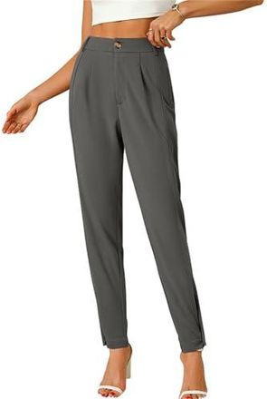 Generic Pantalon habill&eacute; taille haute fusel&eacute; extensible d&eacute;contract&eacute; pour femme Pantalon de travail pour le printemps et lautomne 2026 Tenues avec poches, gris