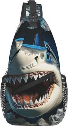Generic Sac &agrave; bandouli&egrave;re 3D avec effet visuel et grand requin pour homme