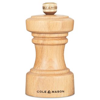 Cole & Mason Hoxton Pfefferm&uuml;hle aus nat&uuml;rlicher Buche, Precision+ Carbon-Mechanismus, kompakte Pfefferm&uuml;hle mit einstellbarem Mahlgrad, Buchenholz, 104 mm, Gew&uuml;rz