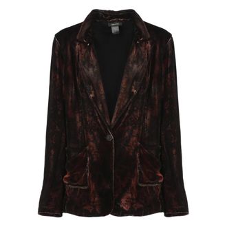 Avant Toi Melange Samtjacke - - Jackets - Damen - Rot - XS