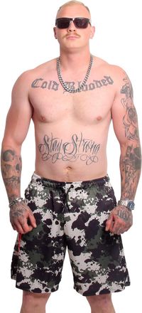 Yakuza Herren Fighter Mesh Shorts, Camouflage, XL