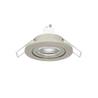 Eglo LED Einbaustrahler Barranco, Deckenspot Badezimmer, Deckenstrahler aus Kunststoff in Silber, Badlampe warmwei&szlig;, inkl. GU10 Leuchtmittel, IP44