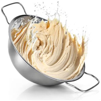 Com-Four R&uuml;hrsch&uuml;ssel aus Edelstahl - multifunktionale Sch&uuml;ssel zum Backen, Teig zubereiten, Schlagen, Verquirlen & Kochen - temperaturbest&auml;ndig, sp&uuml;lmaschinen