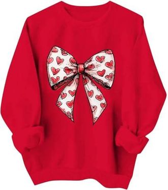 Generic Sweat-shirt pour femme - Manches longues - Automne - Hiver - Polaire - Sans capuche - Imprim&eacute; coeur - Polaire - Avec dictons - T-shirt de sport festif