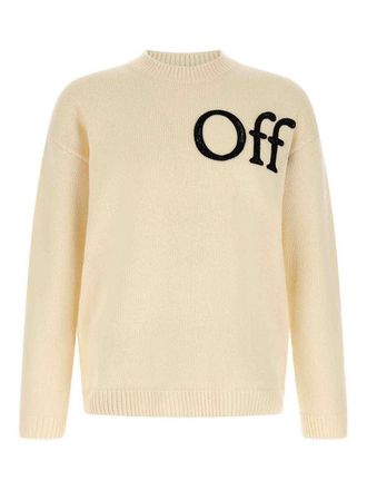 Off-white Rundhalspullover - Wei&szlig;