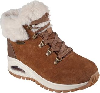 Skechers Uno Rugged Moonlight Ridge Fashion Boot f&uuml;r Damen, Chestnut Suede Duraleather Faux Fur, 41 EU