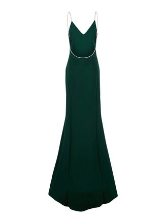 Tom Ford Crystal-Embroidered Open-Back Dress - Green