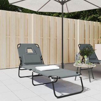 vidaXL Sonnenliege Klappbar Oxford-Gewebe & Pulverbeschichteter Stahl Vidaxl
