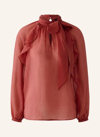 Oui Schluppenbluse Mit Volants rot