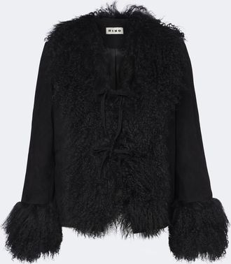 Rixo Jacke Sammy aus Veloursleder mit Shearling