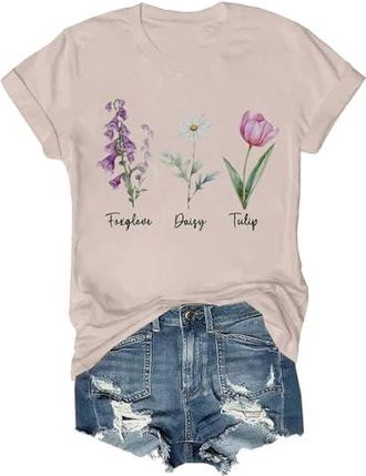 Generic Floral Fdt T-shirt Tango Confortable Doux Respirant Fdt Col Rond T-shirt Imprimé Fleurs T-shirts Floral Fdt T-shirt Tango Chemises Fdt Fdt T-shirt Fdt