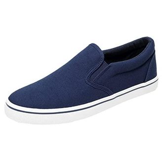Generic Baskets en toile &agrave; enfiler pour homme - Mocassins l&eacute;gers et d&eacute;contract&eacute;s avec panneau &eacute;lastique - Plimsolls plats respirants pour un style quotidien -