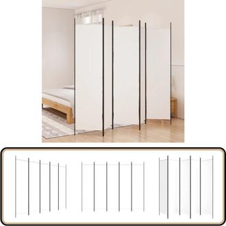 vidaXL 5-tlg. Paravent Weiß 250x200 cm Stoff - Paravent - Raumteiler - Trennwandsystem - Wohnraumgestaltung - Möbel