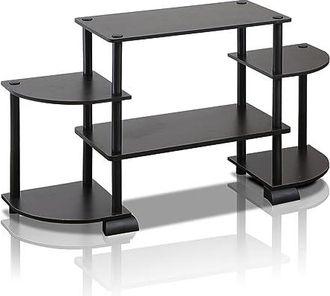 Furinno TV-Unterhaltungszentrum Turn-N-Tube Roundedecorner, Espresso / Schwarz, 105.4 (B) x 58 (H) x 29.5 (T) cm