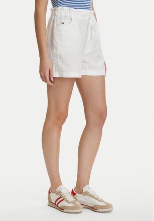Tommy Jeans Stoffshorts DW0DW22227 Wei&szlig; Regular Fit
