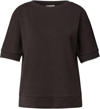 Street One Kurzarmshirt LTD QR silk look shirt w.rib c