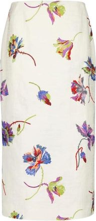 La DoubleJ Femme, Jupes, Multicolore, Taille: 40 FR Infiorata Floral Cotton Midi Skirt