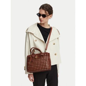 Tommy Hilfiger Handtasche Tommy Hilfiger American Icon Mini Tote Braided AW0AW18734 Braun
