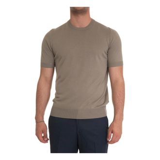 Gran Sasso Einfaches Jersey T-Shirt- Rundhalsausschnitt- Regular Fit - - Tops - Herren - Braun - 4XL