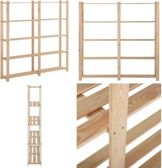 vidaXL Étagère de stockage 5 niveaux 170x28,5x170cm Bois de pin massif - Meuble De Rangement - Étagère Industrielle - Rangement Intérieur - Étagère Bois
