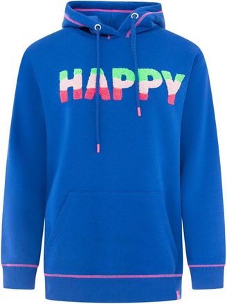 Zwillingsherz Hoodie HAPPY bunter Schriftzug aus Frottee, Kapuze mit Kordel, K&auml;ngurutasche