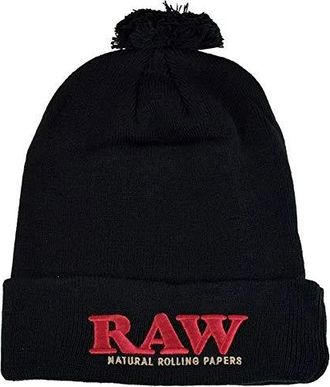 Raw Rolling Papers Pom Pom Bonnet tricoté - Noir - taille unique