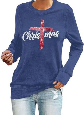 Generic Sweat-shirt de Noël confortable pour femme 2025 avec fermeture éclair à manches longues pour lautomne surdimensionné avec poche - Vêtements tendance p