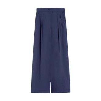 Max Mara Weit geschnittene Hosen - - Trousers - Damen - Blau - M
