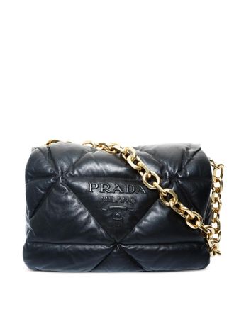 Prada 2000s logo padded shoulder bag - Schwarz