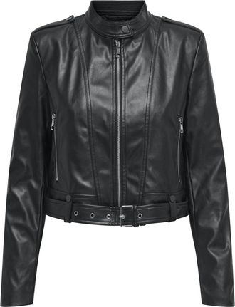 Only Damen Onlsadie Faux Leather Jacket Cc OTW, Black, s