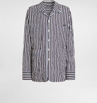 Dolce & Gabbana Crinkled Striped Vanity Shirt - Mann Hemden Mehrfarbig 37