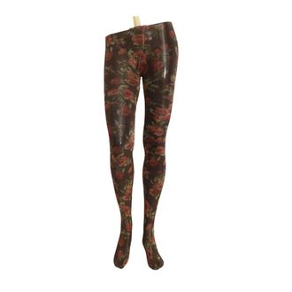 Dolce & Gabbana Femme, Sous-v&ecirc;tements, Brun, Taille: 40 FR Collants noirs de luxe avec motif floral