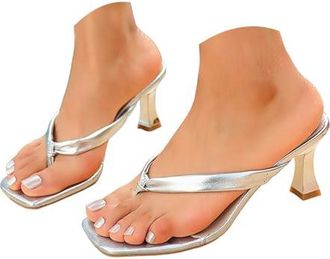 Generic Sandales tendance &agrave; talons pour femme - Tongs &agrave; lani&egrave;res &agrave; talon bas - Antid&eacute;rapantes - Talons courts habill&eacute;s - Tongs d&eacute;t&eacute; - Noir, 2 6, 39.5 EU