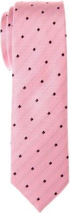 Retreez Cravate Fine Slim r&eacute;tro tiss&eacute;e &Agrave; pois carr&eacute;s pour homme - Rose