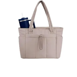 Generic Sac fourre-tout matelass&eacute; avec porte-gobelet et compartiment pour ordinateur portable, grande capacit&eacute;, joli sac &agrave; bandouli&egrave;re matelass&eacute; pour femme, k