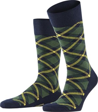 Burlington Herren Socken Tartan M So Baumwolle gemustert 1 Paar, Blau Marine 6120, 40-46