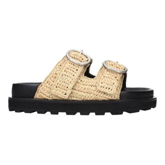 Jil Sander Mule Plate Raffia - Femme - Chaussures - Beige - Taille: 37 EU
