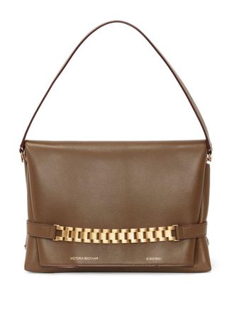 Victoria Beckham sac port&eacute; &eacute;paule Chain Pouch en cuir - Marron