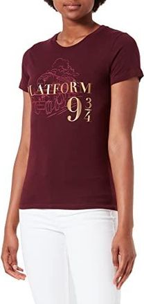 Harry Potter WOHAPOMTS332 T-Shirt, Bordeaux, XL Femme