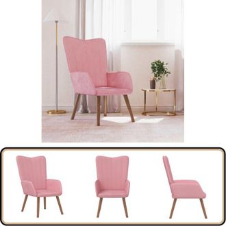 vidaXL Relaxsessel Rosa Samt - Sessel - Rosa Sessel - Samt Sessel - Wohnzimmersessel - Gemütlicher Sessel