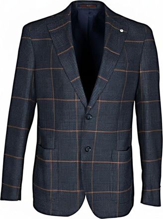 L.B.M. 1911 L.b.m. 1911, Homme, Vestes, Bleu, Taille: L Veste crois&eacute;e &agrave; deux boutons