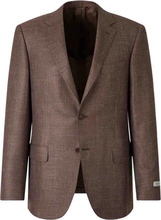 Canali notched-lapel single-breasted blazer - Braun