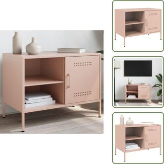 vidaXL Vidaxl - TV-Schrank Rosa 68x39x50,5 cm Stahl - tv Schrank - Industriestyl - Rosa - Metallregal - Wohnzimmerschrank