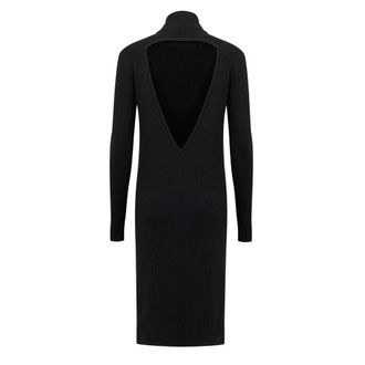 Bottega Veneta Womens Black Wool Long Dress