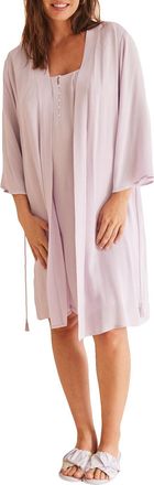 Women'secret Morgenmantel Maternity Lila f&uuml;r Damen, Sweet Lavender, 38