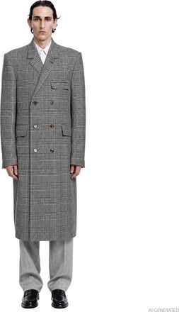 Thom Browne Prince of Wales Wool Chesterfield Overcoat
