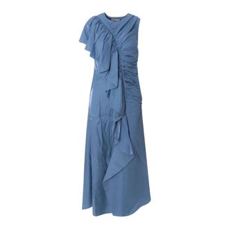 Ulla Johnson Elegantes Drapiertes Maxikleid - - Dresses - Damen - Blau - S