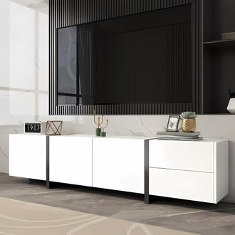 Generic TV Schrank Lowboard mit klarer Linienf&uuml;hrung gro&szlig;em Stauraum funktionaler T&uuml;r und Schubladenaufteilung praktischem Kabelzugang f&uuml;r Wohnzimmer Medienor