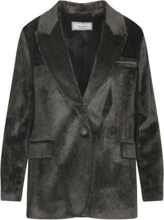 PESERICO Femme, Vestes, Brun, Taille: 40 FR Blazer crois&eacute; en velours c&ocirc;tel&eacute;